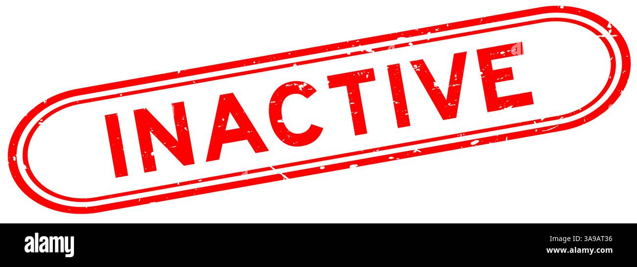 Grunge red inactive word rubber seal stamp on white background Stock ...