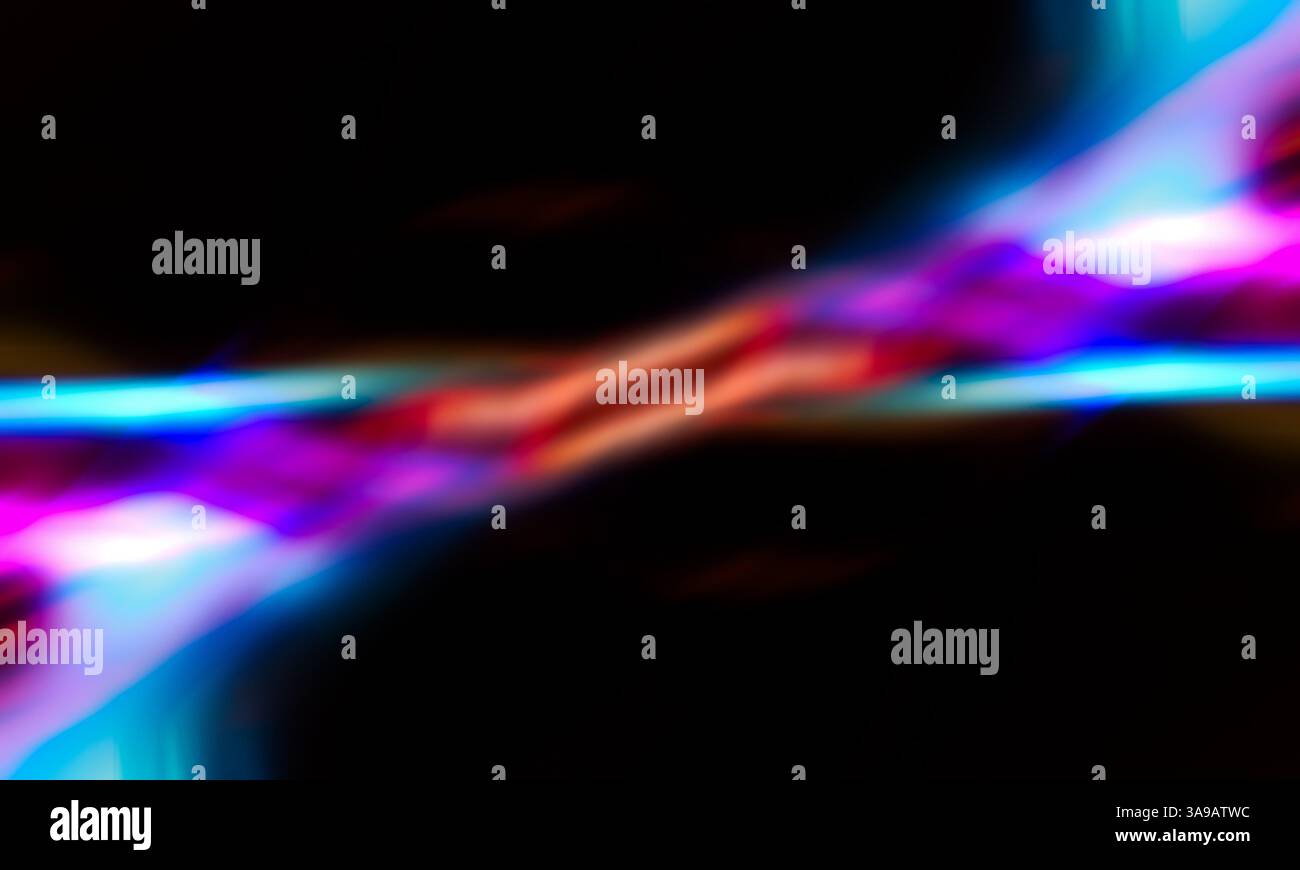 Colorful glow sparks of light texture. Orange red rays on dark blue ...