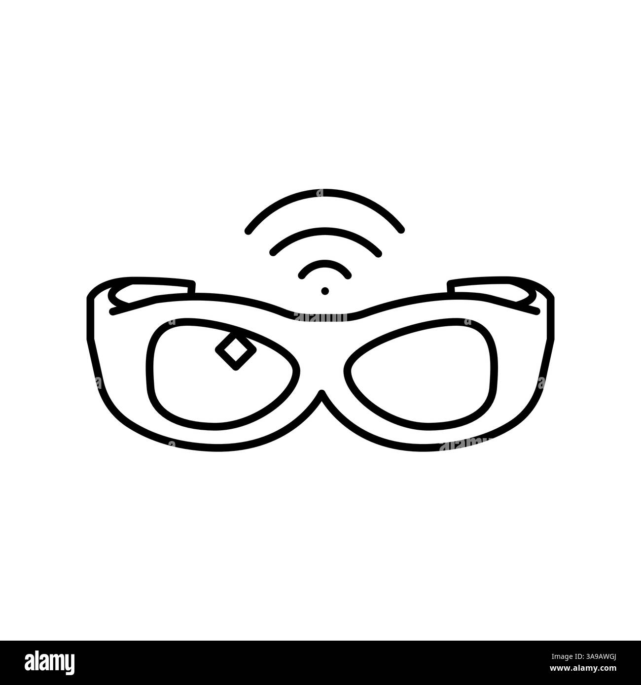 smart glasses for brain training black line icon for digital and print ...