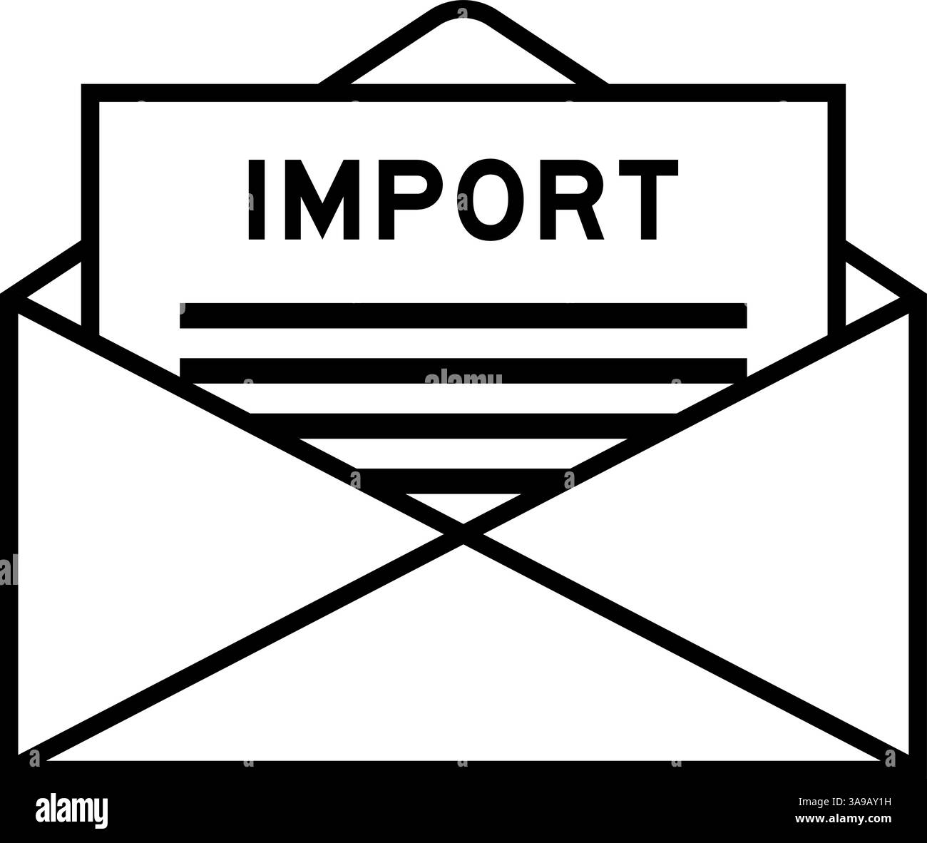 Envelope and letter sign with word import as the headline Stock Vector ...