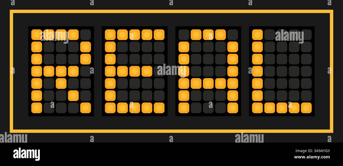 Orange color led banner in word real on black background Stock Vector ...