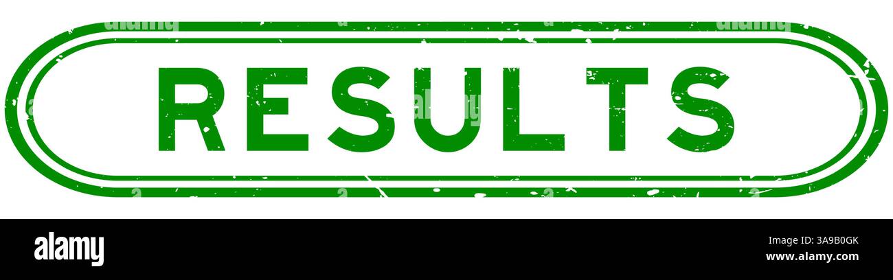 Grunge green results word rubber seal stamp on white background Stock ...