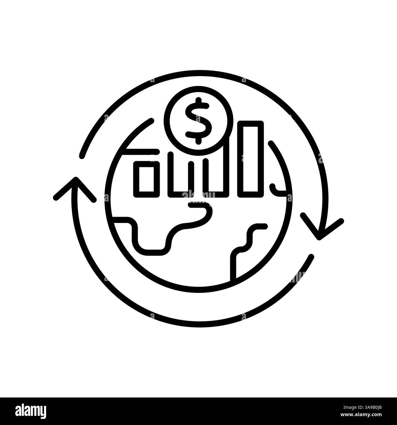 economic cycles line icon for digital and print projects. Minimal clean ...