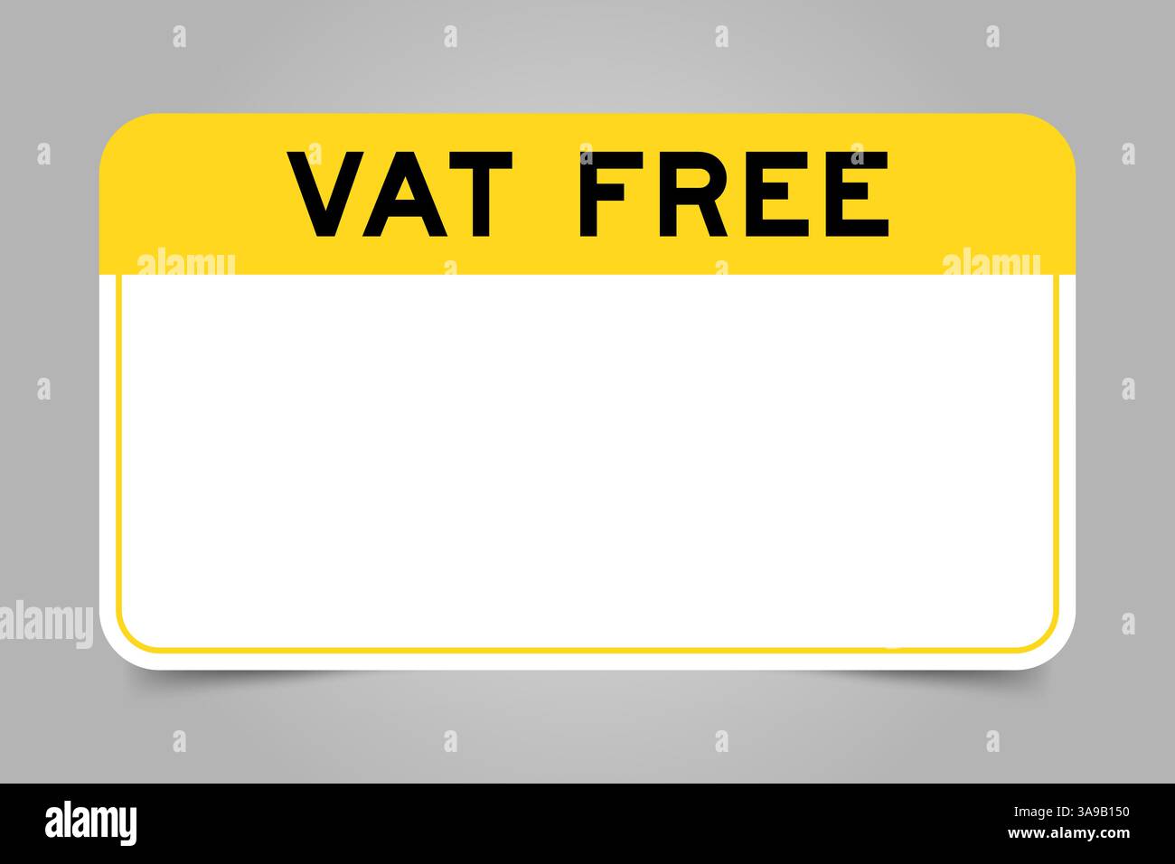 Label banner that have yellow headline with word vat free and white ...