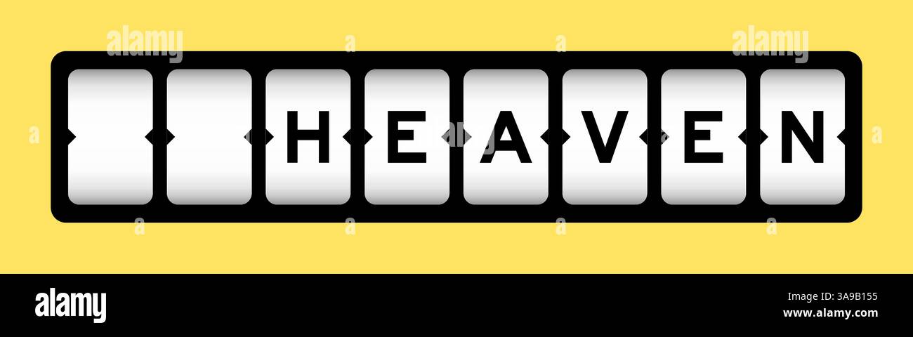 Black color in word heaven on slot banner with yellow color background ...