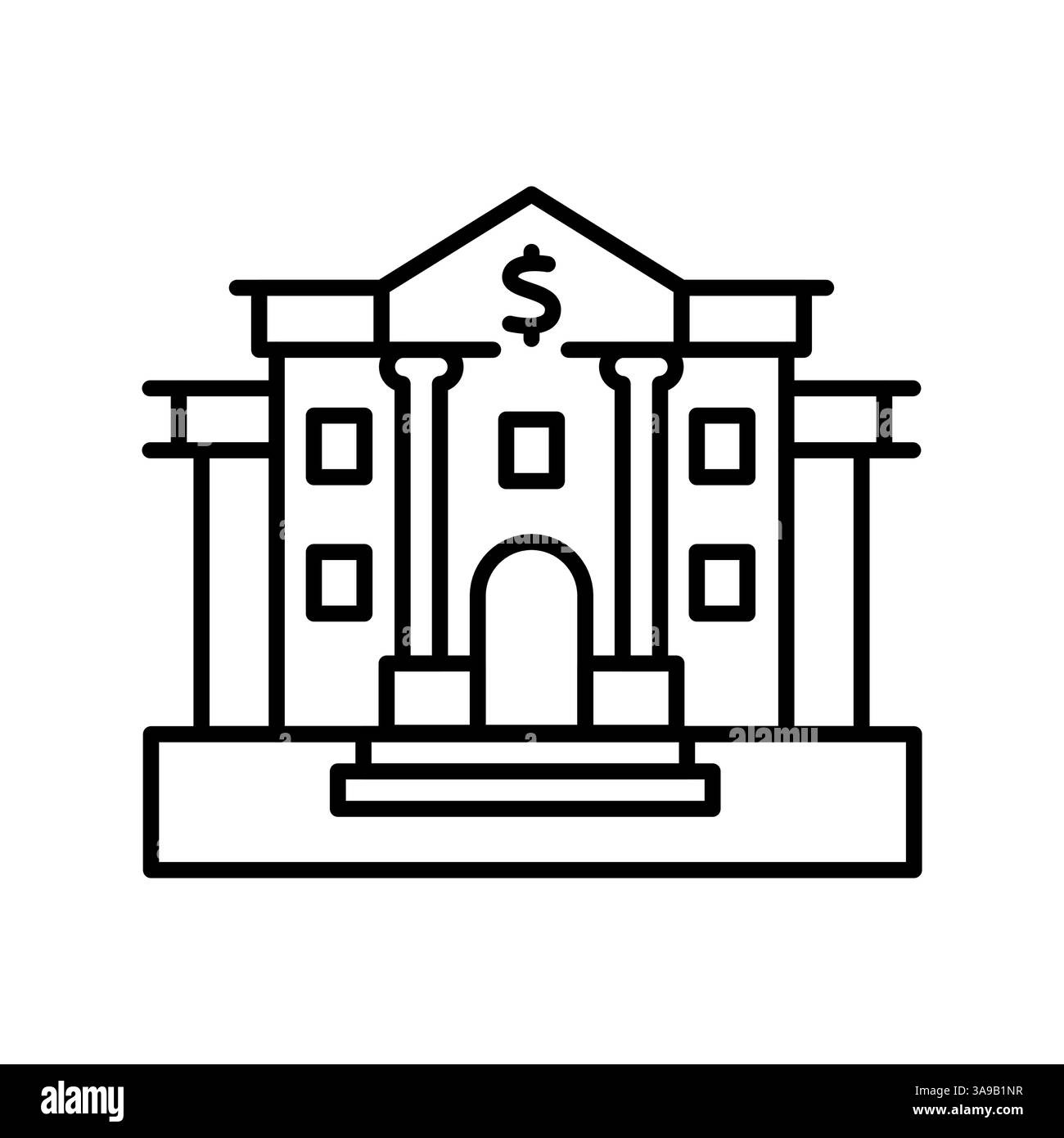 central bank line icon for digital and print projects. Minimal clean ...