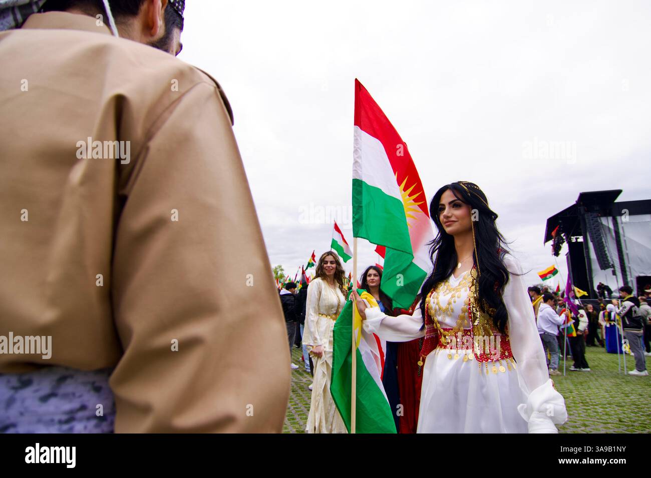 Frankfurt am Main, Germany. March 29, 2025. Thousands of Kurdish people ...