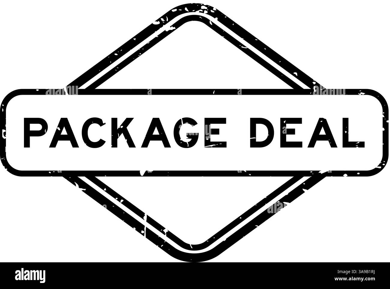 Grunge black package deal word rubber seal stamp on white background ...