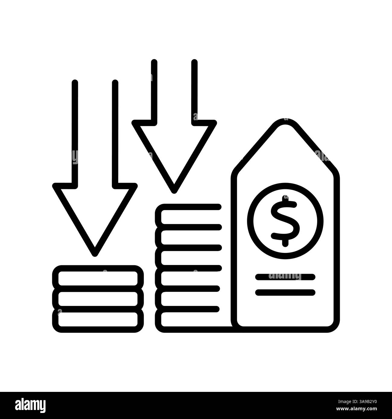 deflation line icon for digital and print projects. Minimal clean icons ...