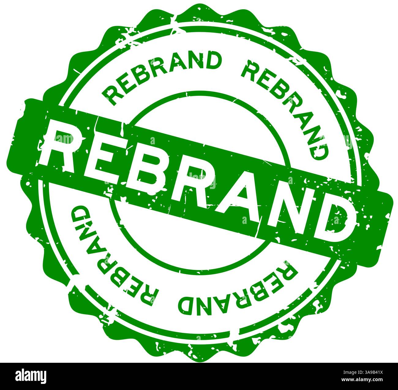Grunge green rebrand word round rubber seal stamp on white background Stock Vector Image & Art ...