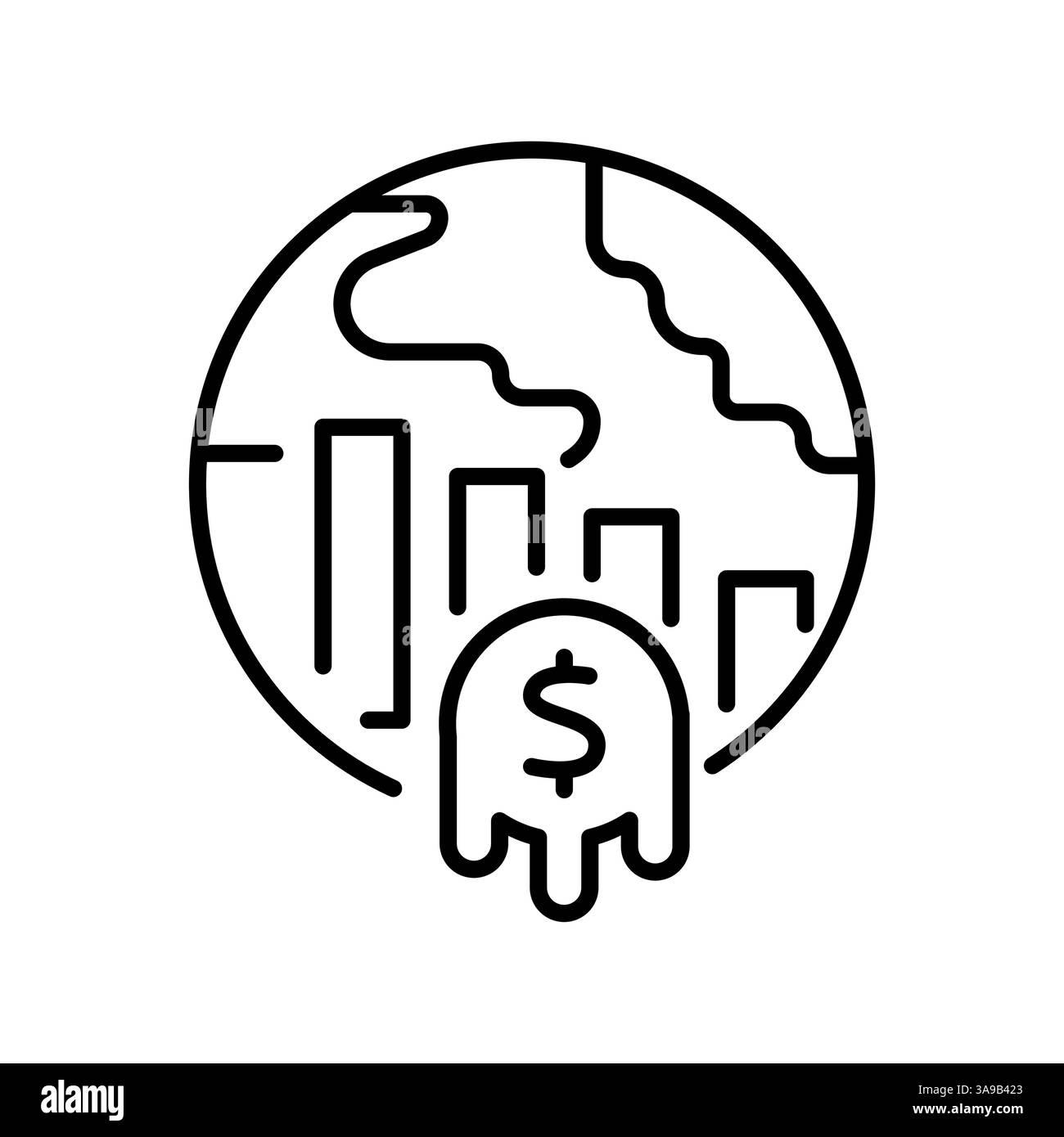 depression economy line icon for digital and print projects. Minimal ...