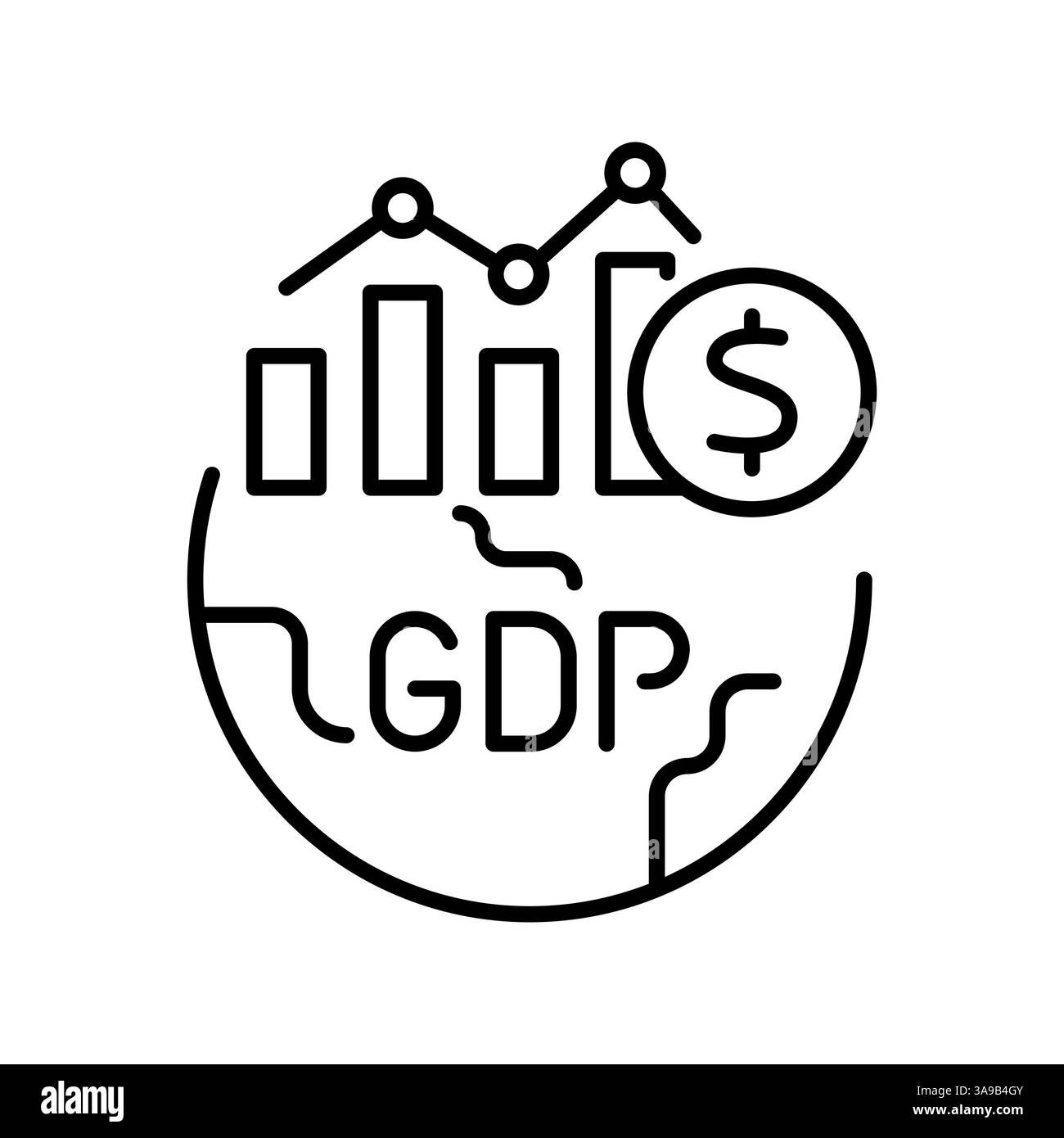 nominal GDP line icon for digital and print projects. Minimal clean ...