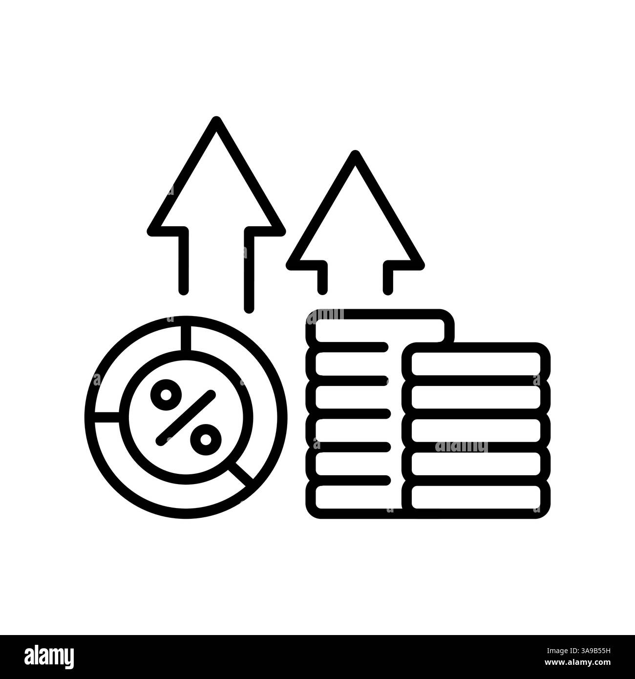 inflation rate line icon for digital and print projects. Minimal clean icons for apps and ...