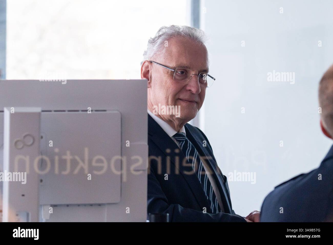 Augsburg, Bavaria, Germany - March 30, 2025: Bavarian Interior Minister Joachim Herrmann CSU at ...