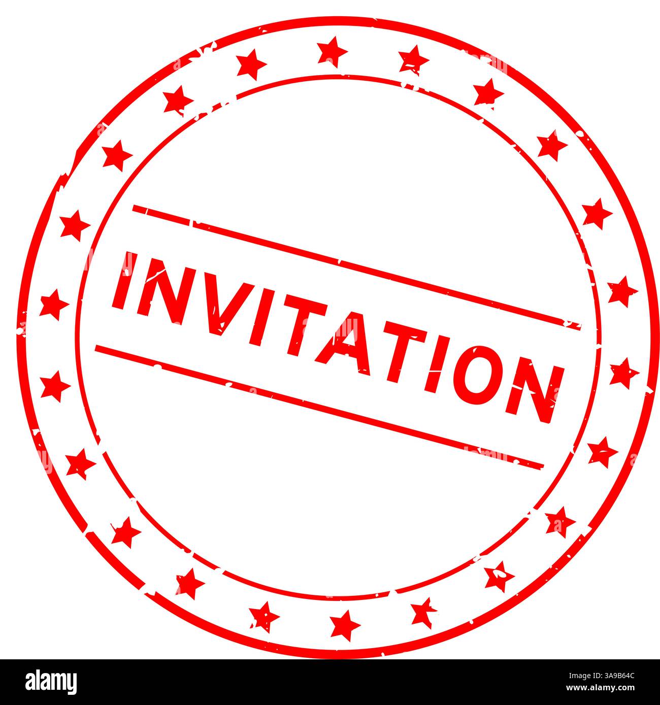 Grunge red invitation word round rubber seal stamp on white background Stock Vector Image & Art ...