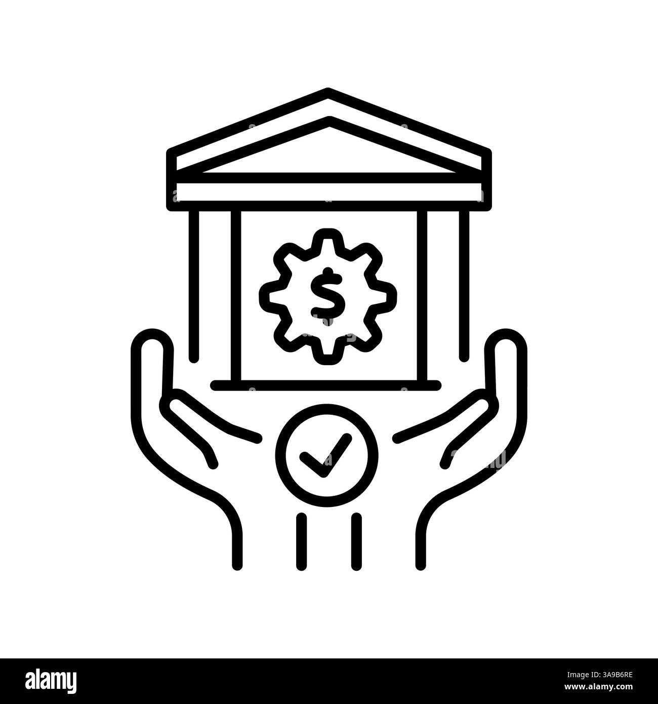 monetary policy line icon for digital and print projects. Minimal clean ...