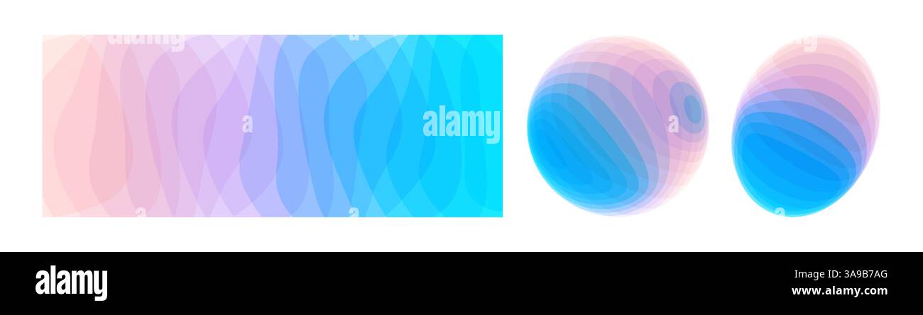 Abstract wavy background with dynamic effect. Set of various overlapping elements. Modern screen ...