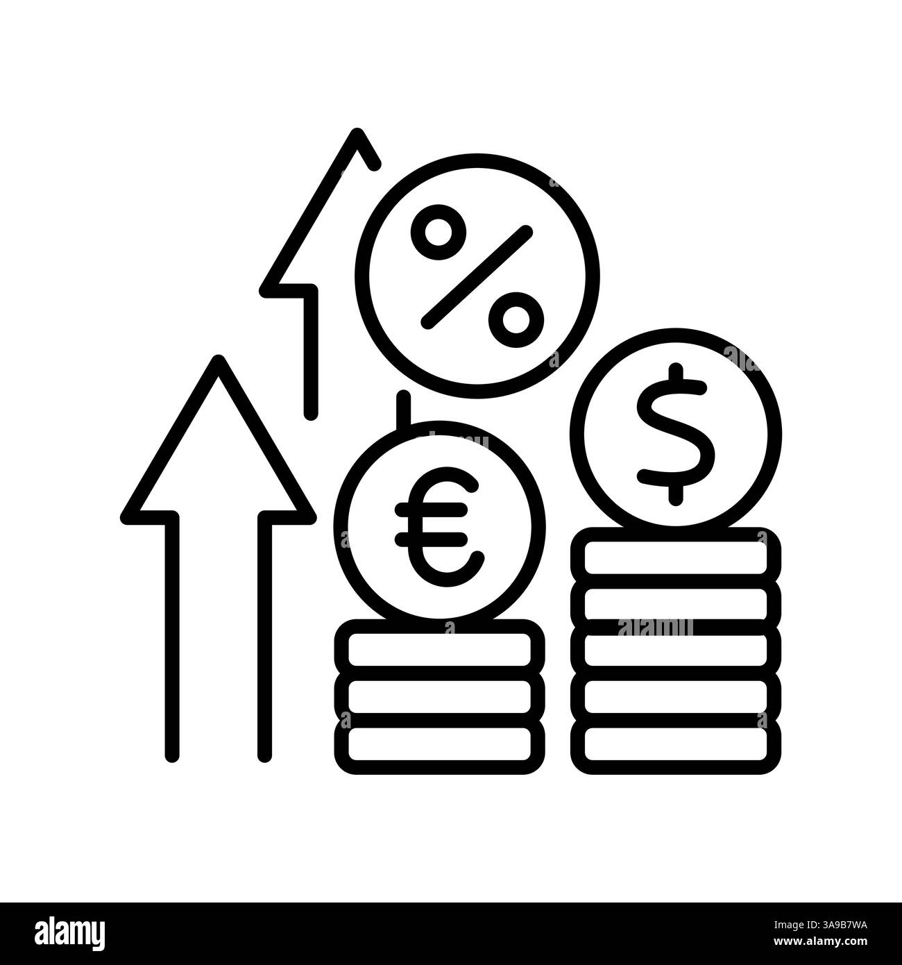 interest rate line icon for digital and print projects. Minimal clean ...