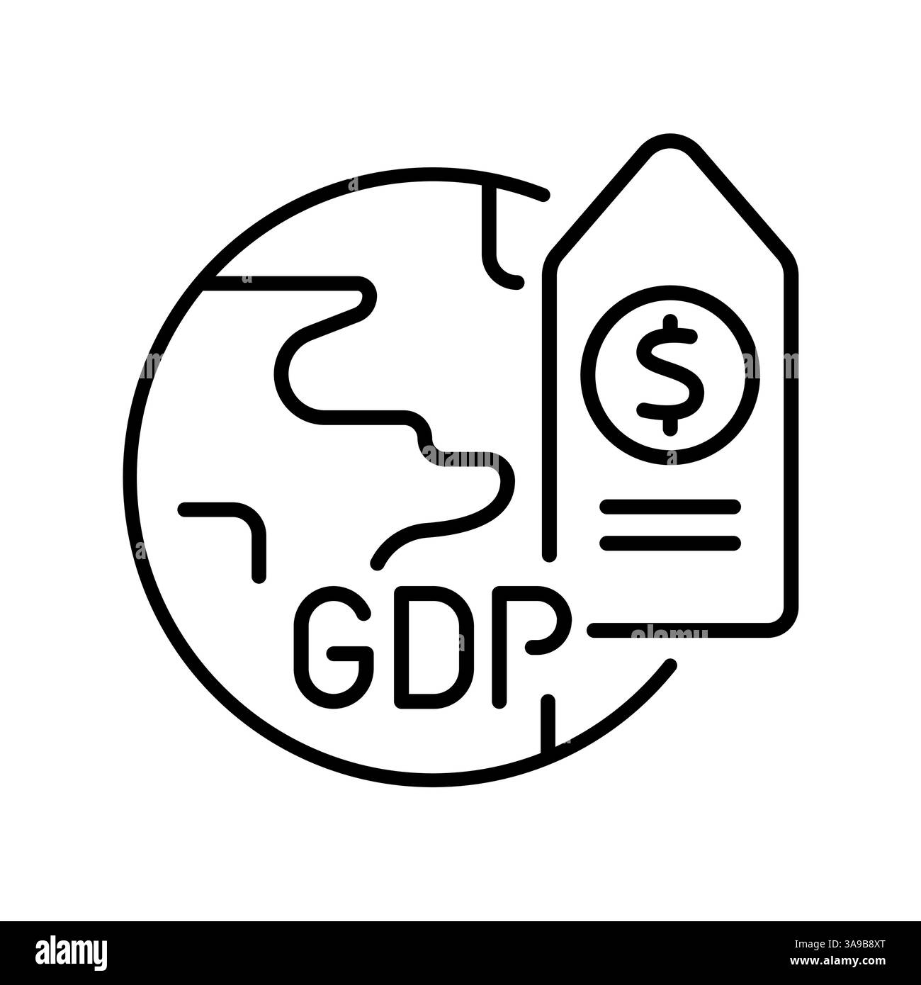 real GDP line icon for digital and print projects. Minimal clean icons ...