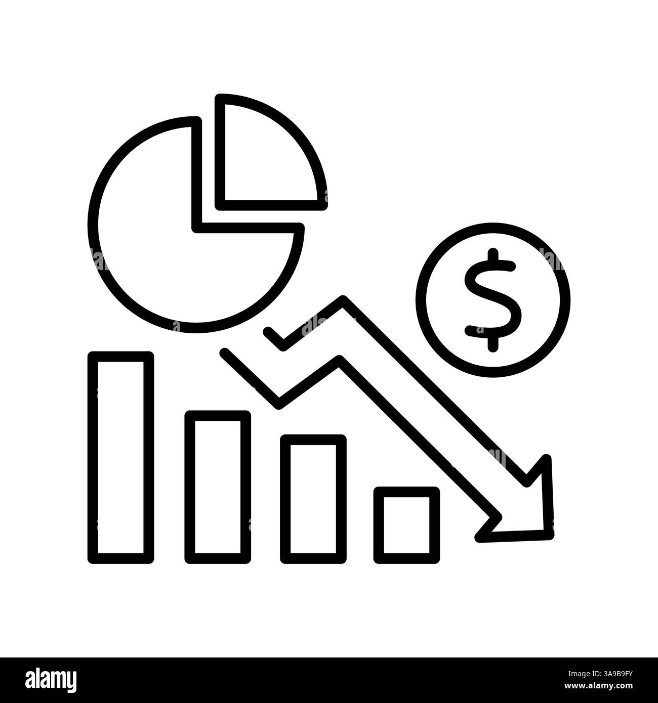 Recession line icon for digital and print projects. Minimal clean icons ...