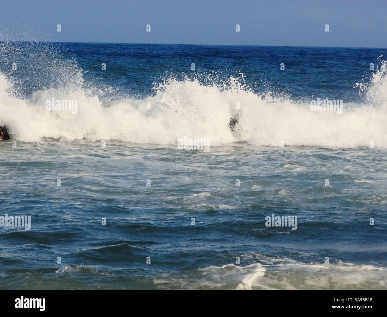 Clear Blue Sea Spray on the Coast of Tohoku, Japan Stock Photo - Alamy