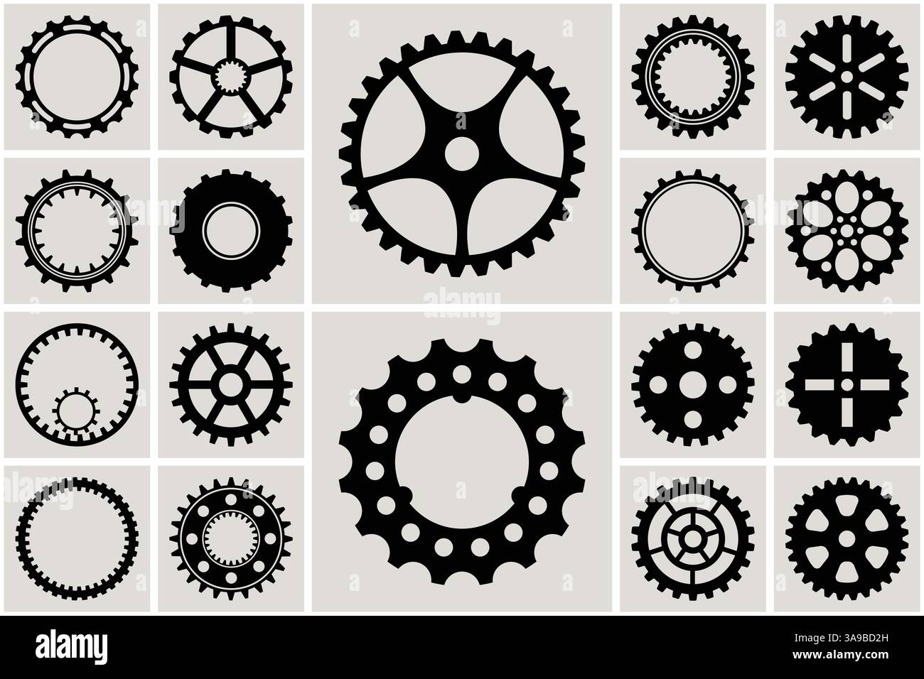 Mechanical Cogs and Gear Wheel Set. Vector illustration Stock Vector ...