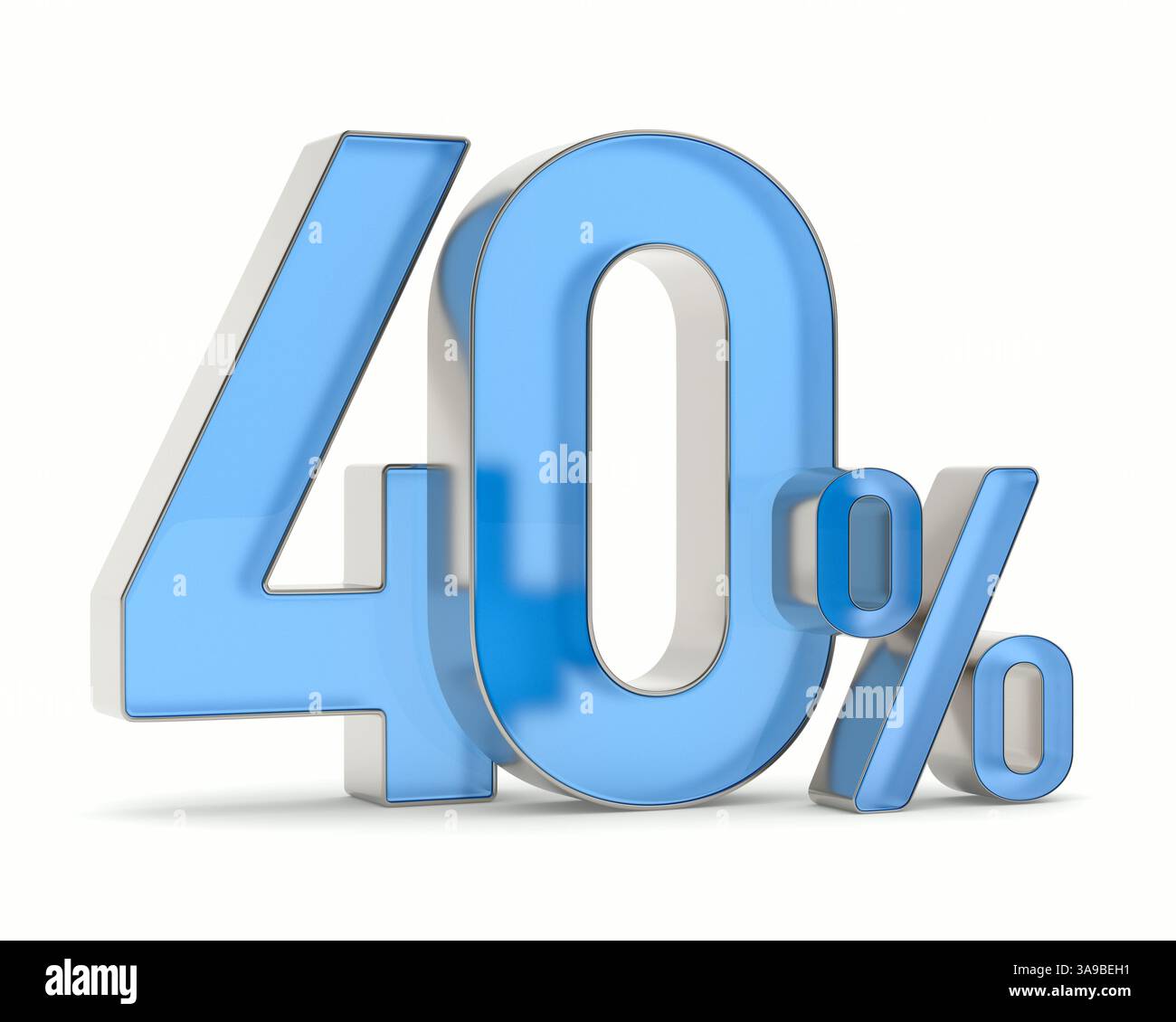Forty percent on white background. Isolated 3D illustration Stock Photo ...