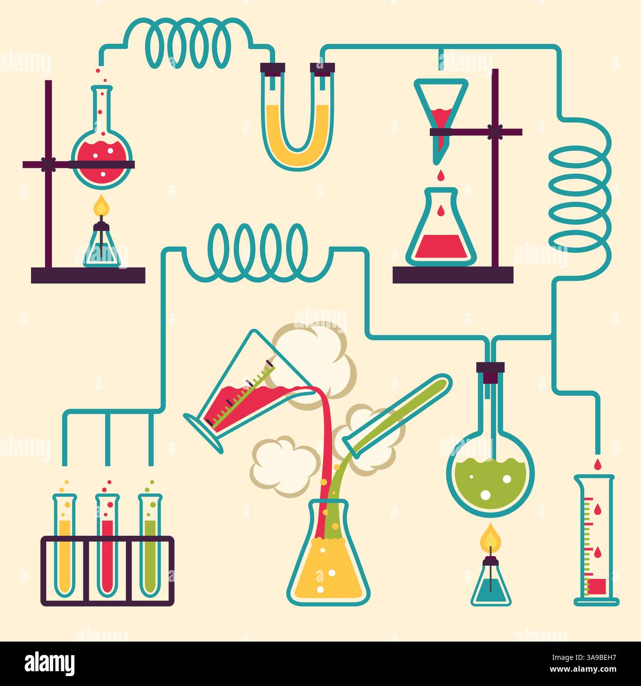 Chemistry Laboratory Infographic. Experiment in a chemistry lab. Vector ...