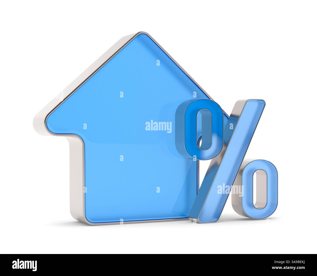 House and percent on white background. Isolated 3D illustration Stock ...