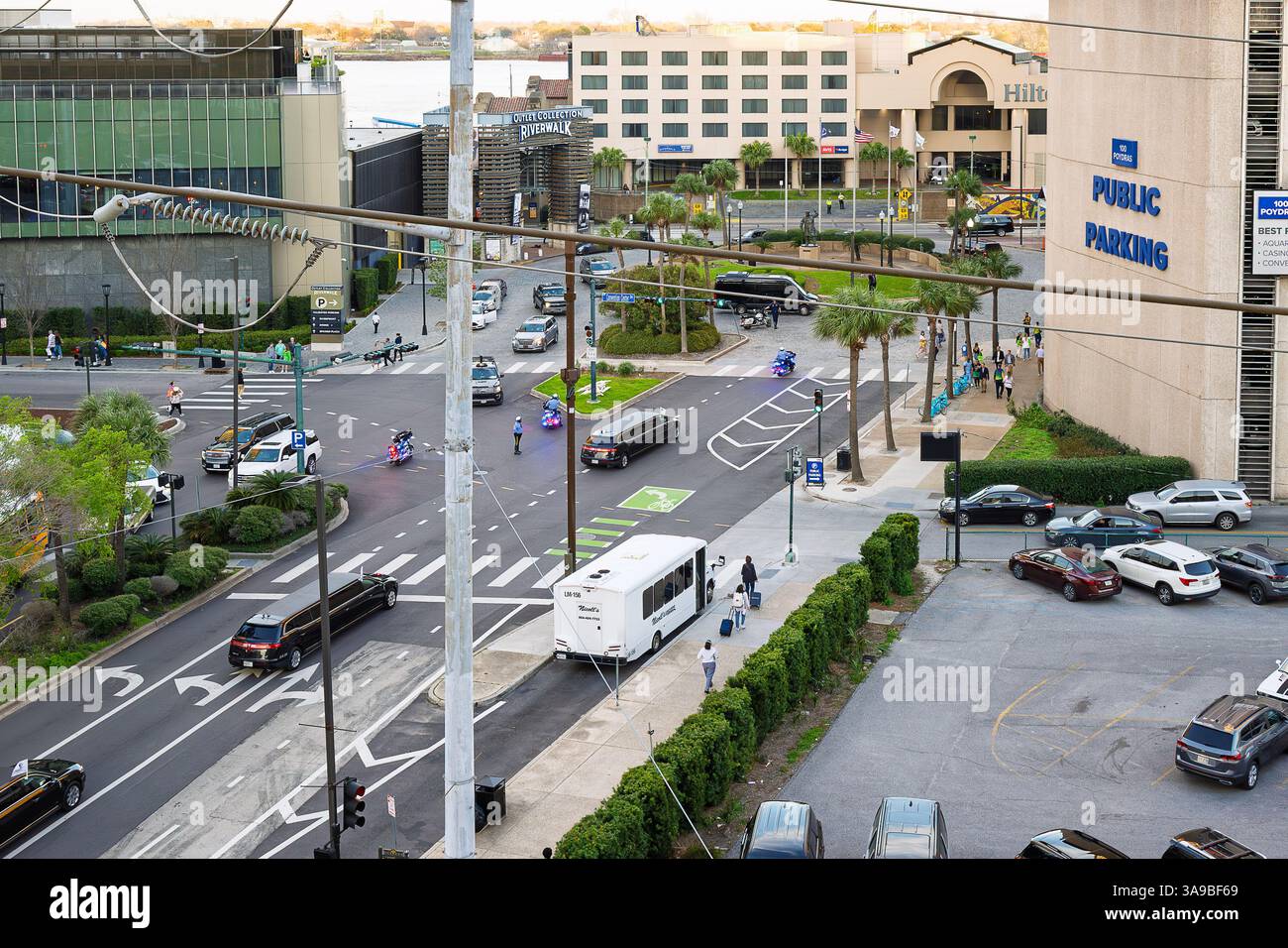 New Orleans, Louisiana USA Feb. 28, 2025 Police motorcycle harley ...