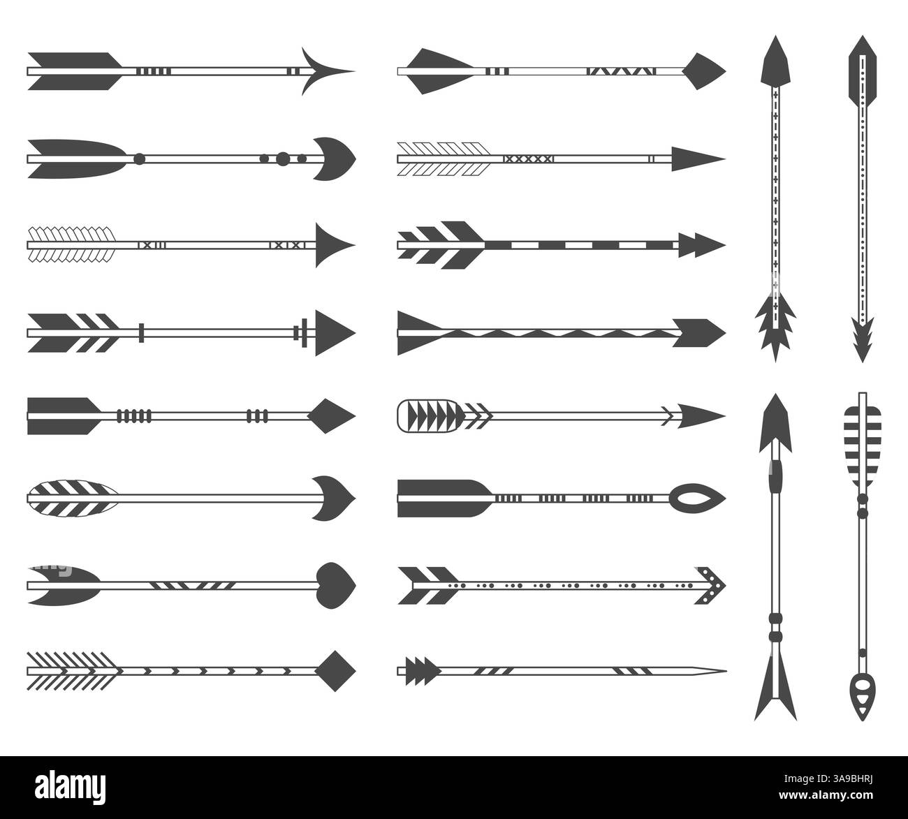 Set of twenty indian ethnic arrows. Gray hipster arrows. Vector ...