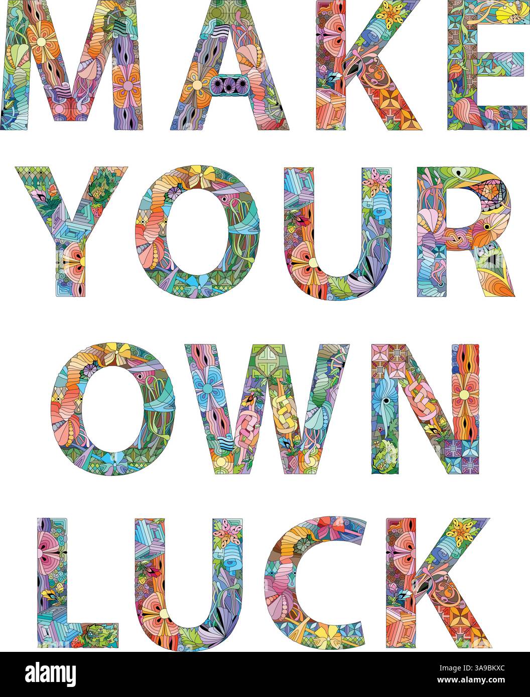 Hand-painted art design. Hand drawn illustration words MAKE YOUR OWN ...