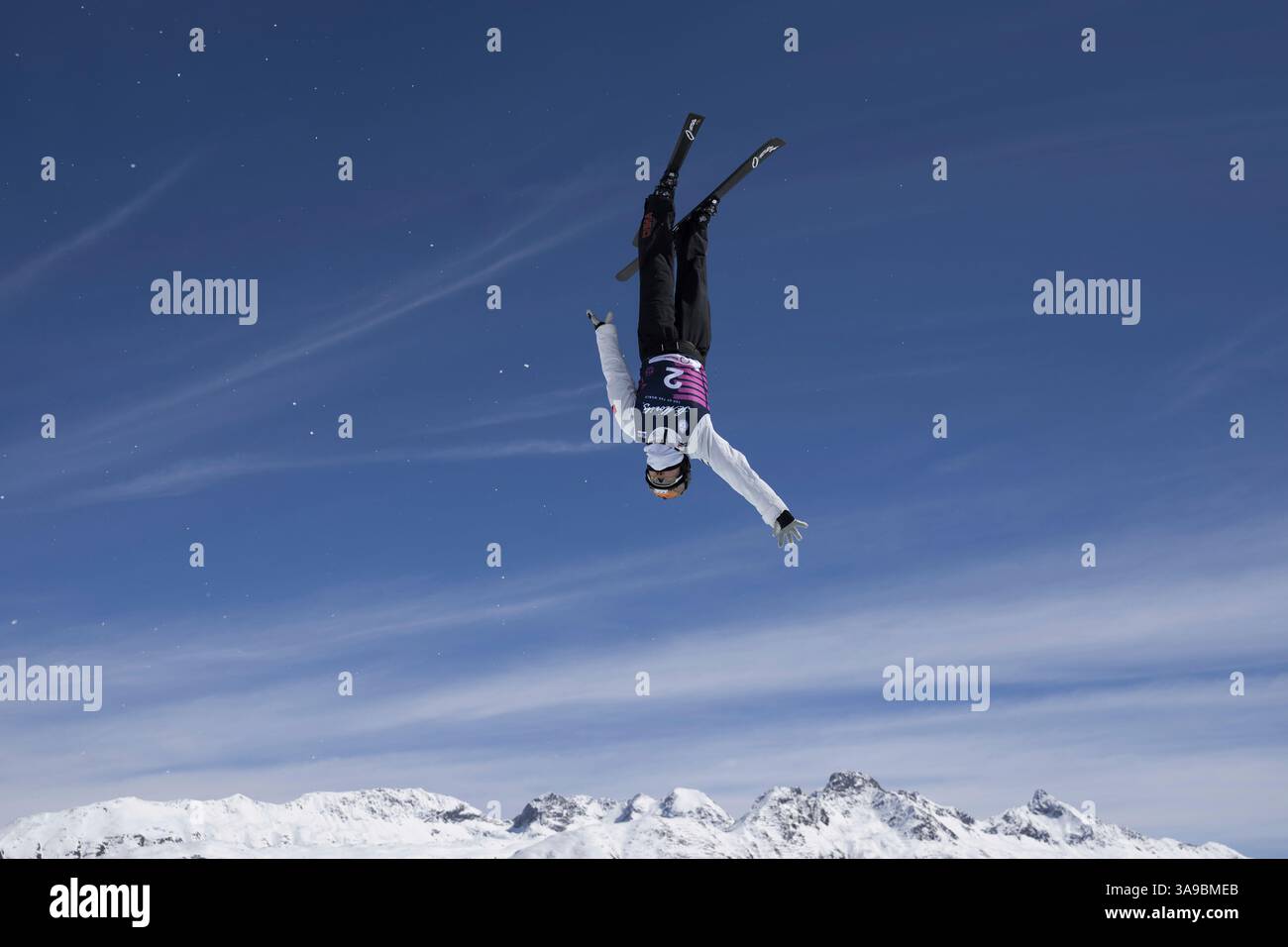 China's Mengtao Xu competes in the Aerials of the FIS Snowboard ...