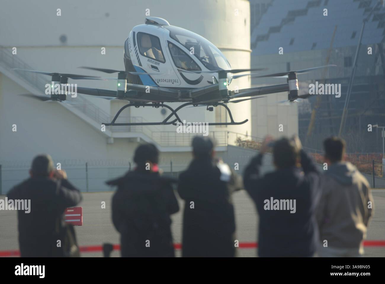 SHANGHAI, CHINA - JANUARY 16, 2025 - Guests watch Ehang Intelligent's ...