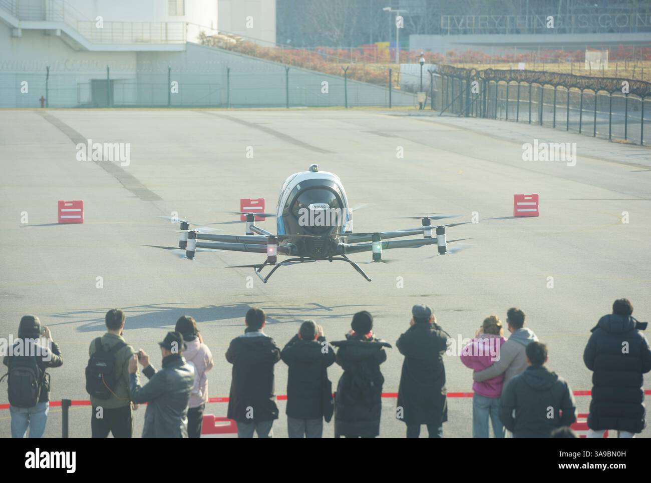 SHANGHAI, CHINA - JANUARY 16, 2025 - Guests watch Ehang Intelligent's ...