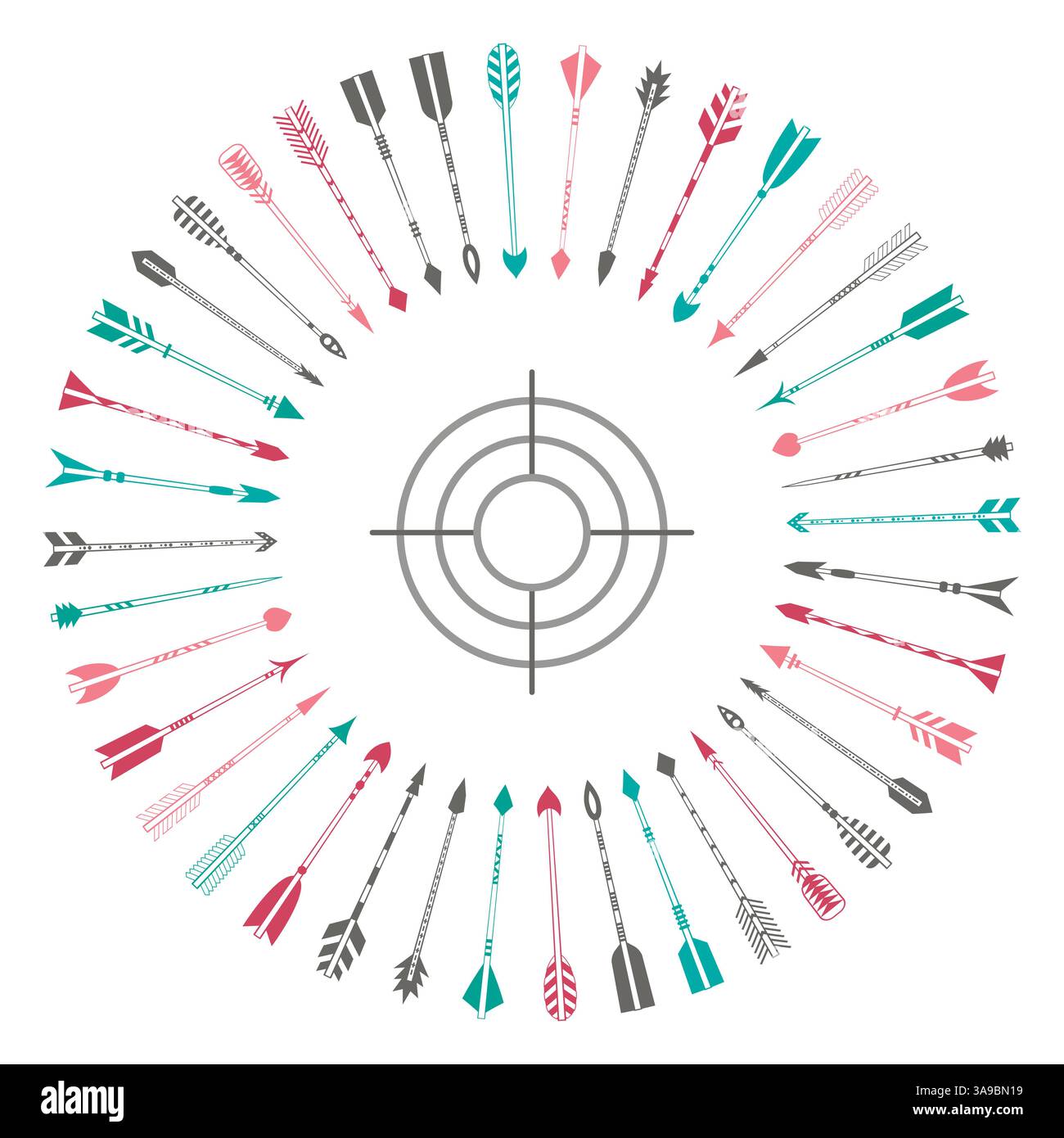 Indian arrows flying to the target. Vector illustration Stock Vector ...