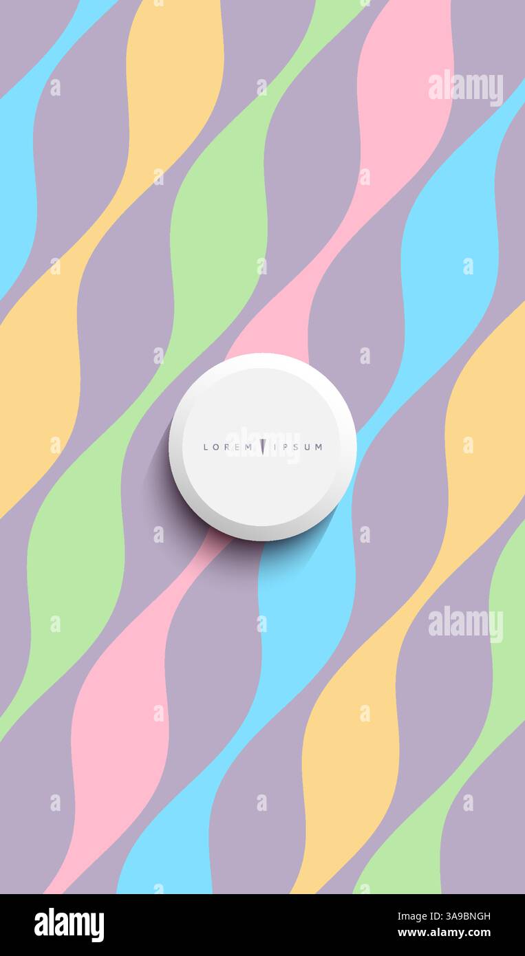 Abstract dynamic template with wavy curved ribbons. Modern cover design. 3d vector illustration ...