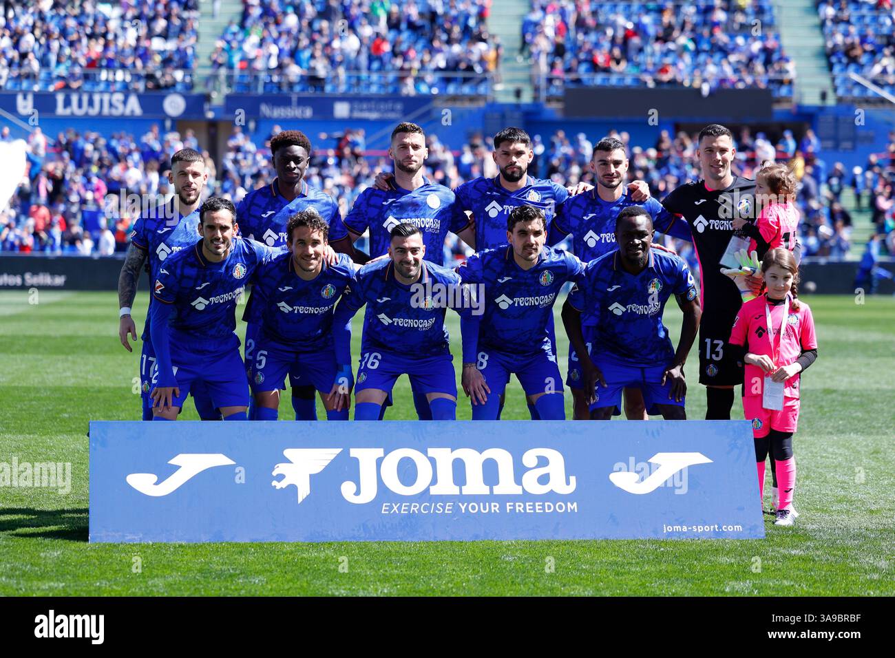 Players of Getafe CF pose for photo during the Spanish League, LaLiga ...