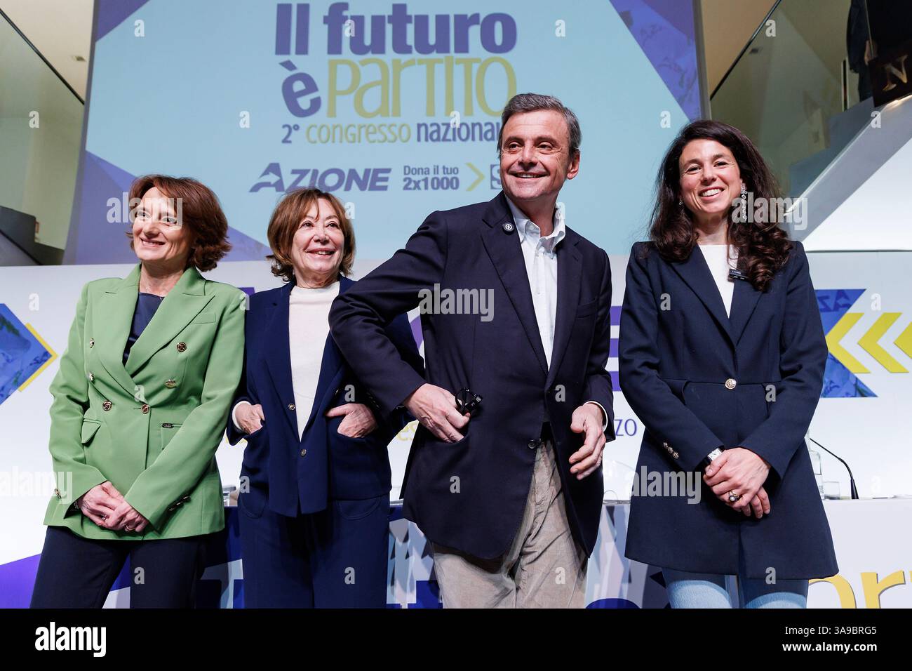 Roma, Italia. 30th Mar, 2025. Carlo Calenda e, da sx, Elena Bonetti ...