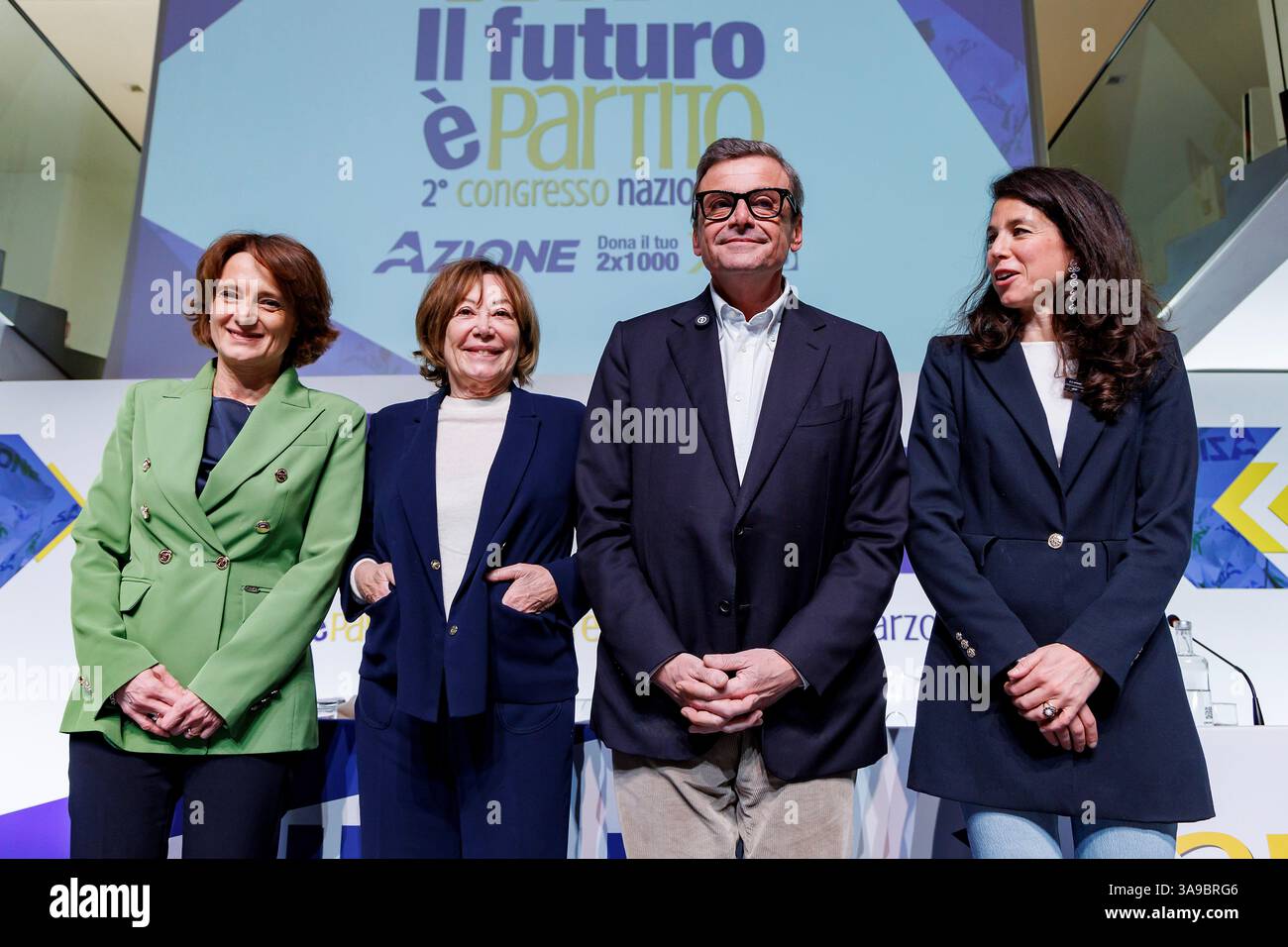 Carlo Calenda e, da sx, Elena Bonetti, Emma Fattorini e Giulia ...