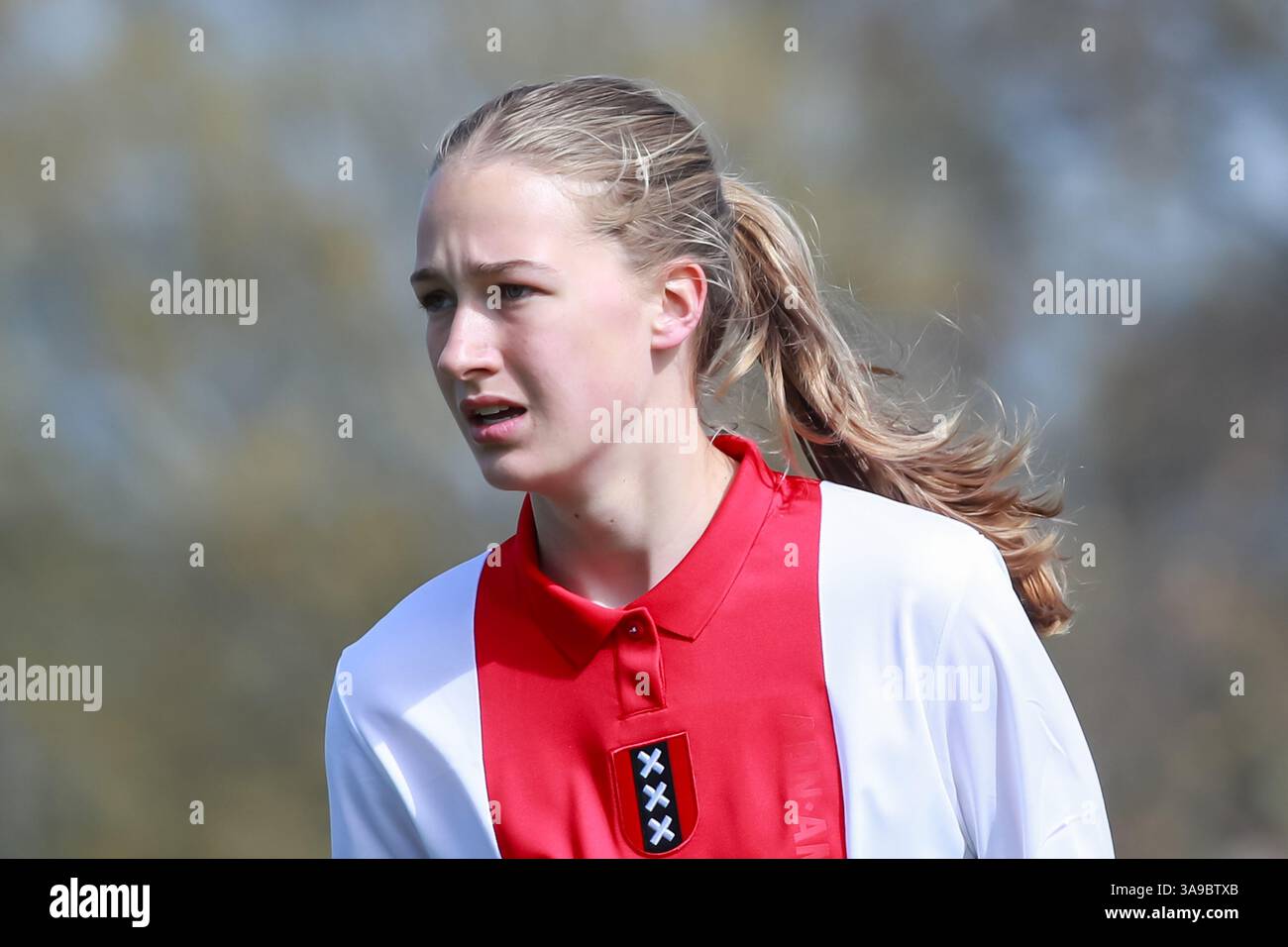 AMSTERDAM, NETHERLANDS - MARCH 30: Jade Van Hensbergen of Ajax looks on ...