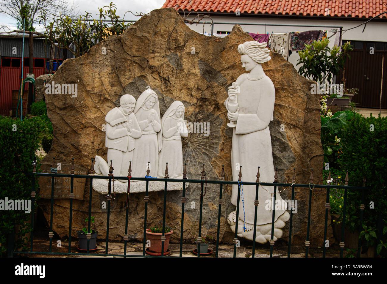 Fatima, Portugal - March 24, 2025: Religious stone sculpture showcasing ...