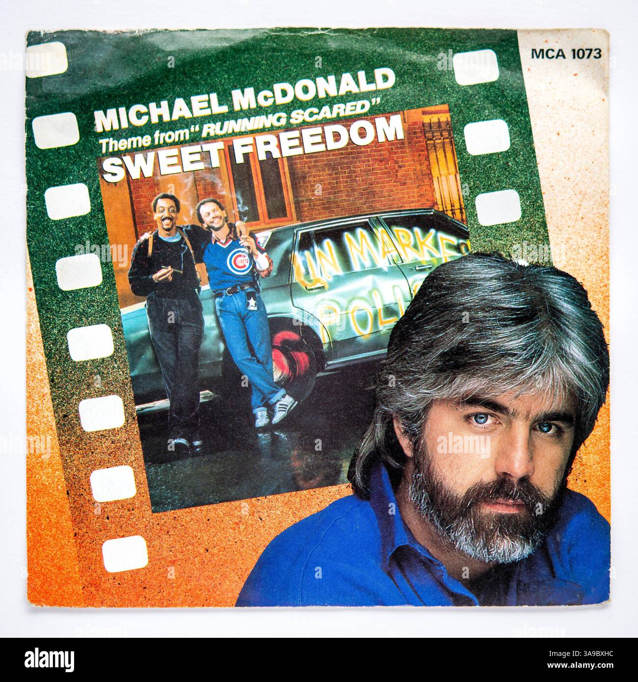 Picture cover of the seven inch single version of Sweet Freedom by Michael McDonald, the theme ...