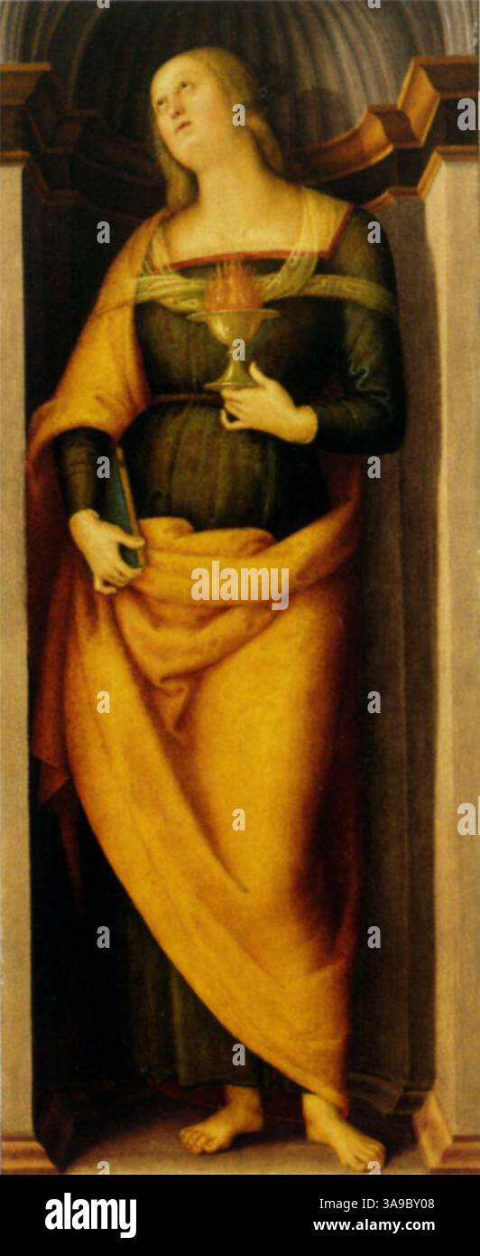 Saint Lucy from the side panels of the polyptych [1]. - Detail of The ...