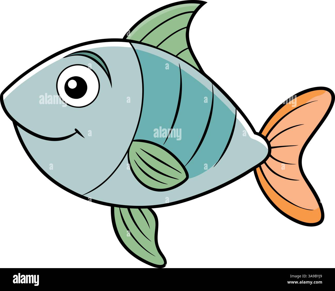 Smiling cartoon fish vector illustration Stock Vector Image & Art - Alamy