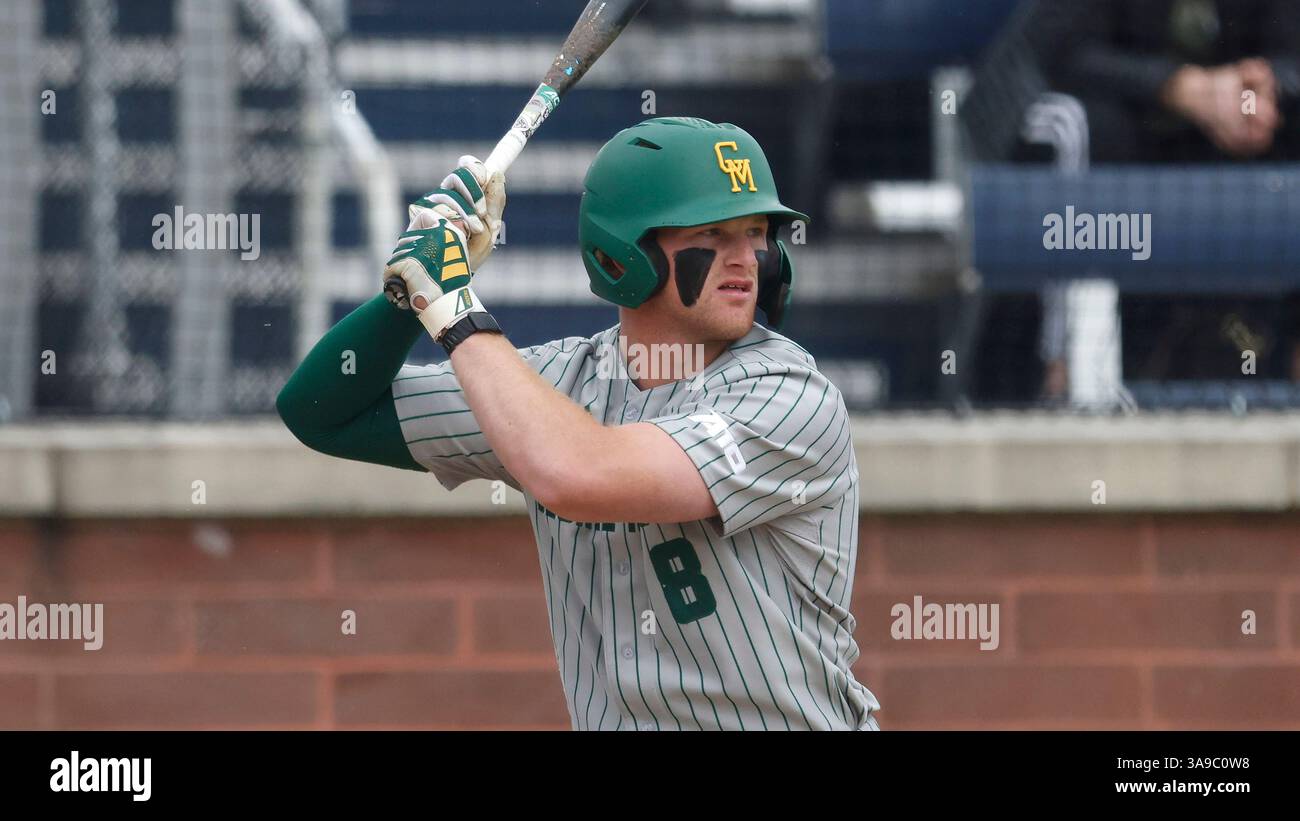 George Mason outfielder Drew Canody (8) during an NCAA baseball game ...