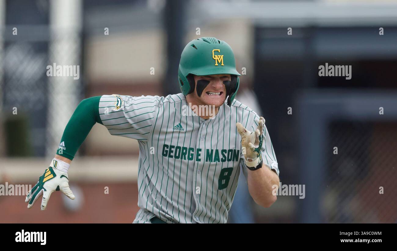 George Mason outfielder Drew Canody (8) during an NCAA baseball game ...