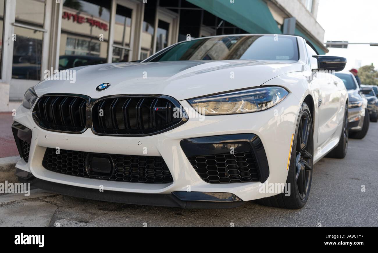 Miami, Florida, USA - December 15, 2024: white 2024 BMW M8 Competition ...