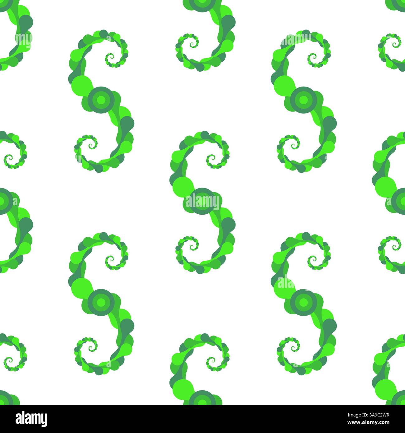 Vector Meta ball Connect Dot Set. Seamless Spiral Green Molecule chain ...