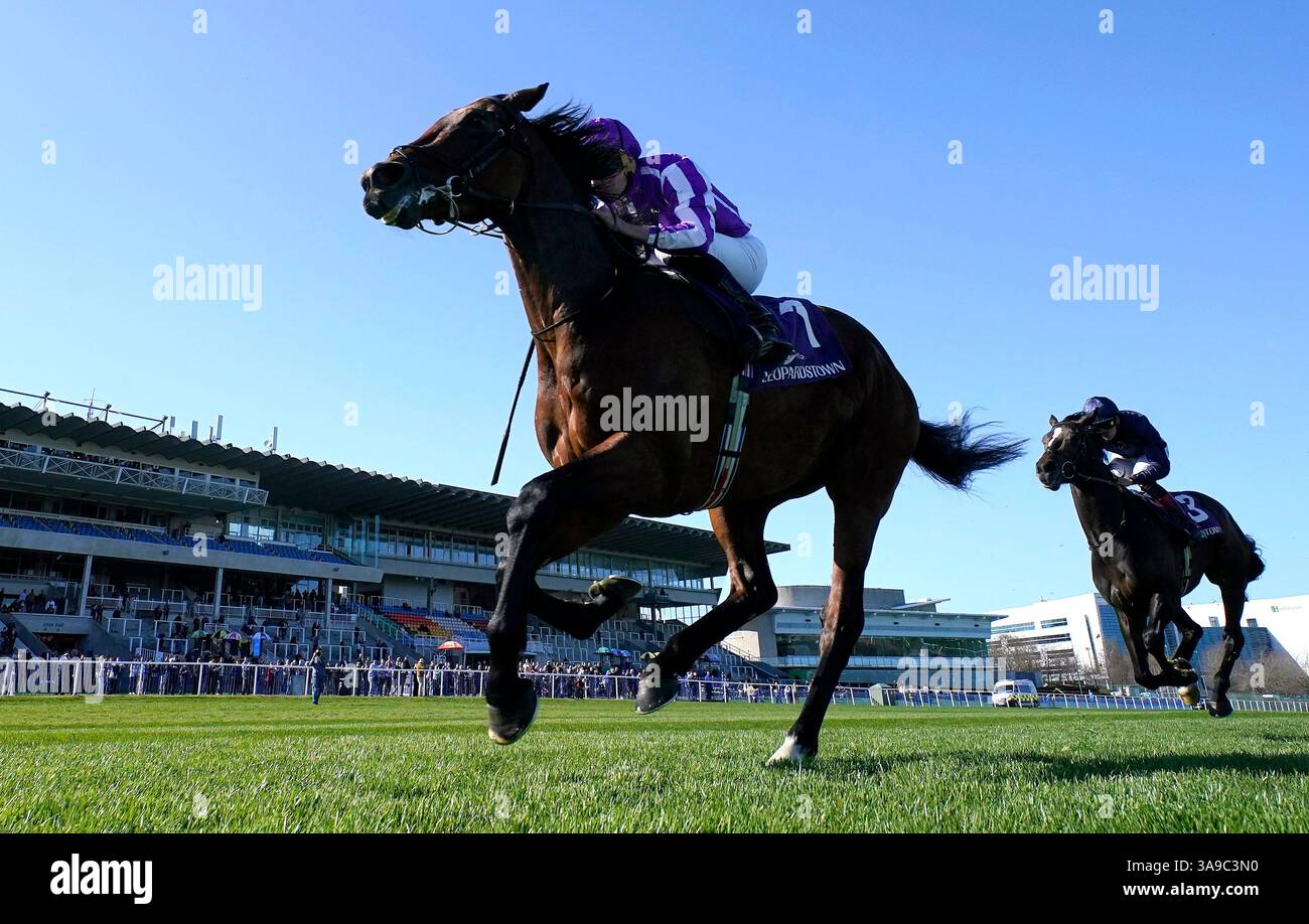 Delacroix ridden by jockey Ryan Moore on their way to winning the P.W ...